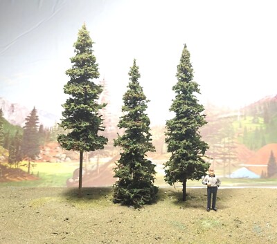 7" PINES 3pcs SUPER REALISTIC HO O Model Trees Railroad Scenery FAST US ...