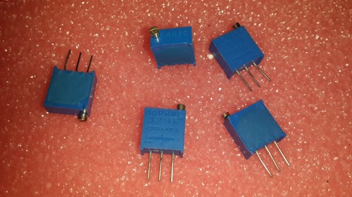 5x BOURNS 3296W-1-104 , RES TRMR 100K OHM 10% 1/2W 25TURN 2.19MM PIN T ...