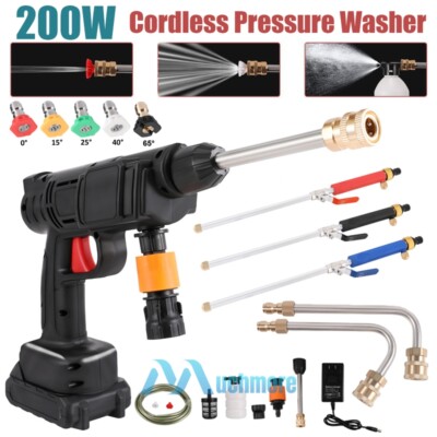 Portable Cordless Electric High Pressure Water Spray Gun Car Washer ...