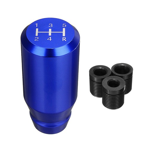Blue 5 Speed Car Manual Gear Stick Shift Knob Shifter Lever Head with 3 ...