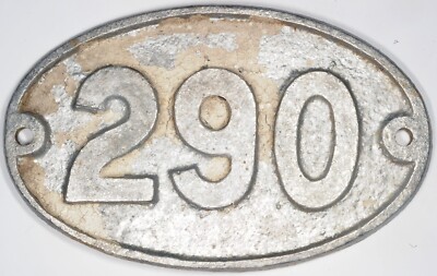 Old English cast metal oval house number 290 door gate plate fence ...