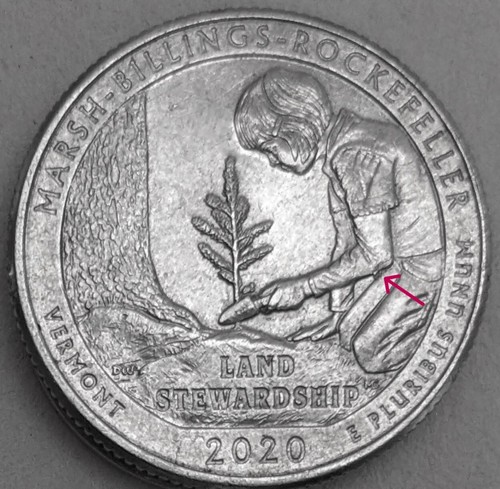 2020-P Marsh Billings Rockefeller Quarter Die Chip Error on Reverse ...
