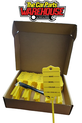 YELLOW Plastic Key Tags x 200 Workshop Garage Self Locking Car Bike ...