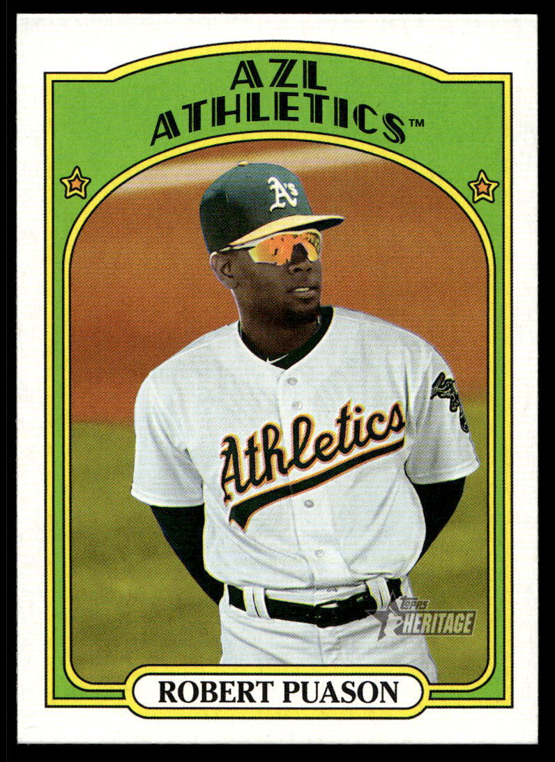 2021 Topps Heritage Minor League 70a Robert Puason AZL Athletics ...