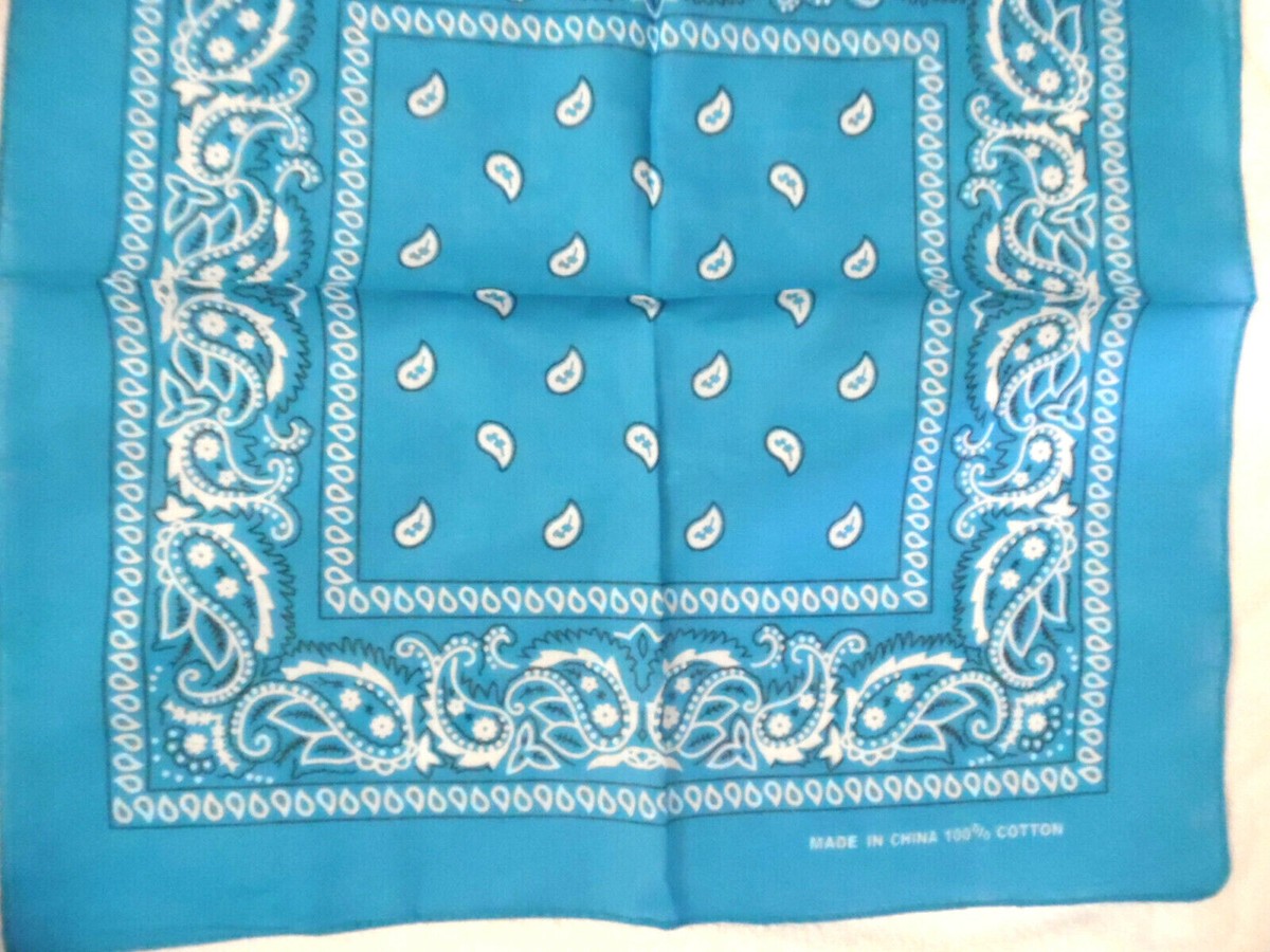 Bandana Turquoise Light Blue Turquoise Scarabeo Bandana In 100% Seta
