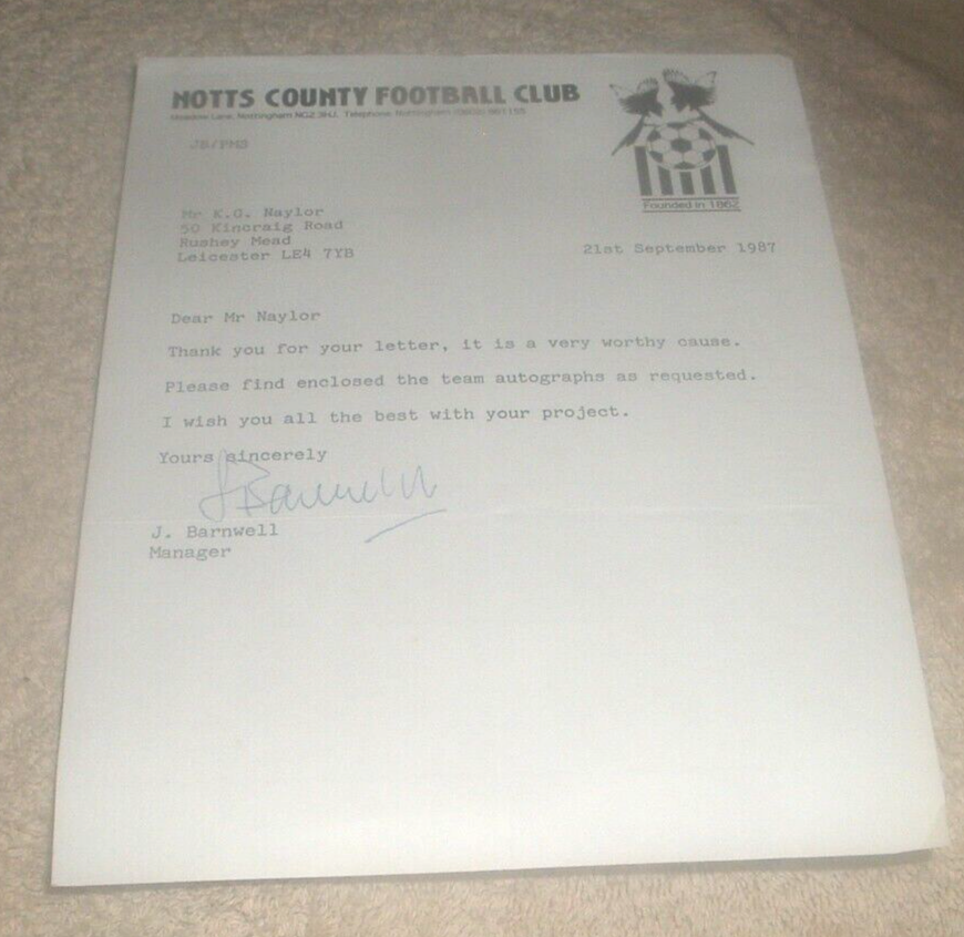 NOTTS COUNTY FC Signed Team Sheet x 24 1987/88 - Incl Barnwell, Birtles ...