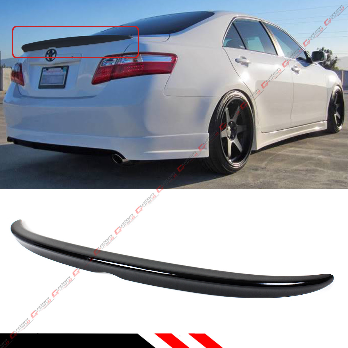 FOR 2007-2011 TOYOTA CAMRY LE SE XLE PAINTED GLOSSY BLACK REAR TRUNK ...