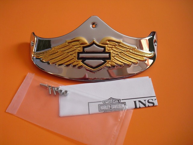 OEM Harley-Davidson Fatboy Front Fender Eagle Trim Chrome and Gold for ...