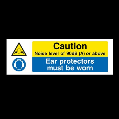 Noise Level of 90dB 300x100mm Plastic Sign OR Sticker (MP15) | eBay