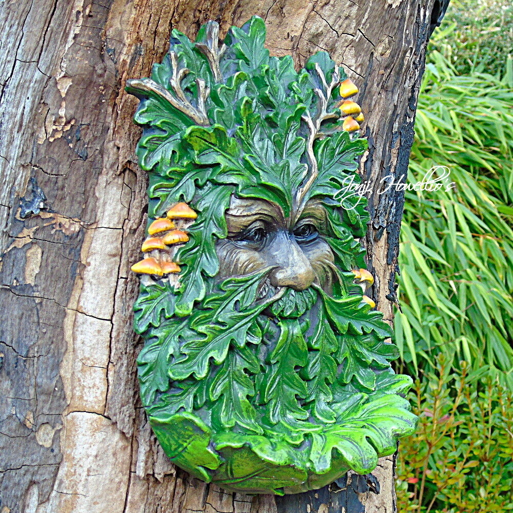 Elderwood Green Man Tree Spirit Garden Ornament Wall Plaque Forest Man ...