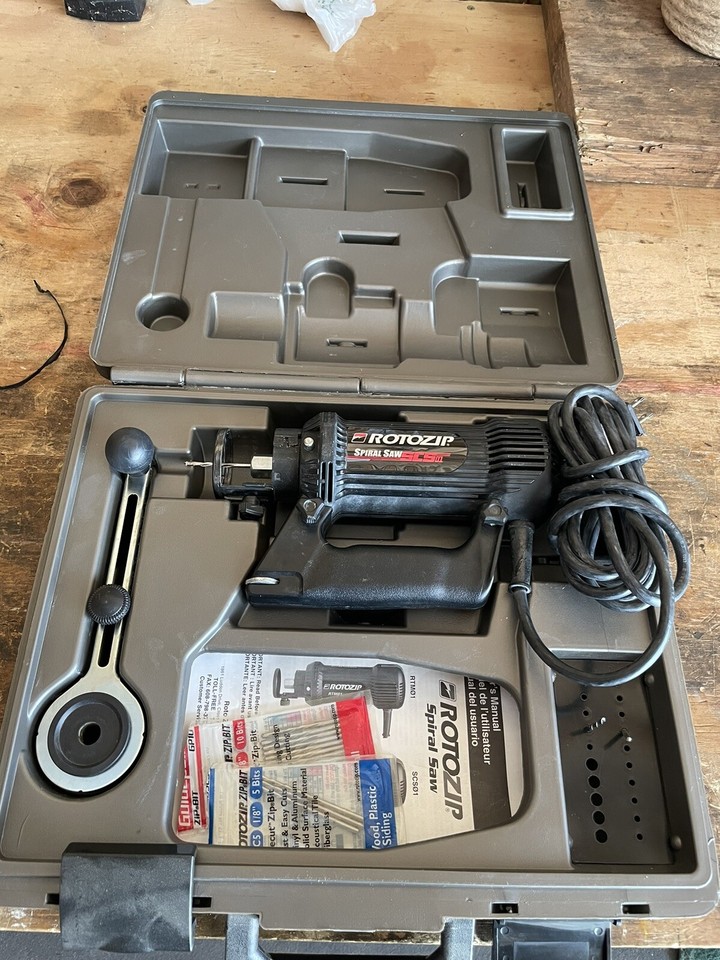 Excellent Set,USA RotoZip Spiral Saw SCS01,Zip Mate,Hard Carry Case ...