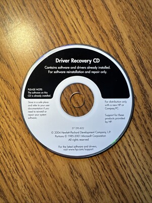 Hewlett Packard HP Driver Recovery CD Set/3 371295-B22, 366375-B23 ...