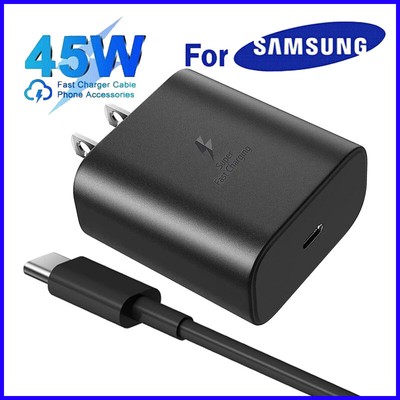 45W Super USB-C Fast Phone Charger USB-C Cable For Samsung S25 S24 S23 ...