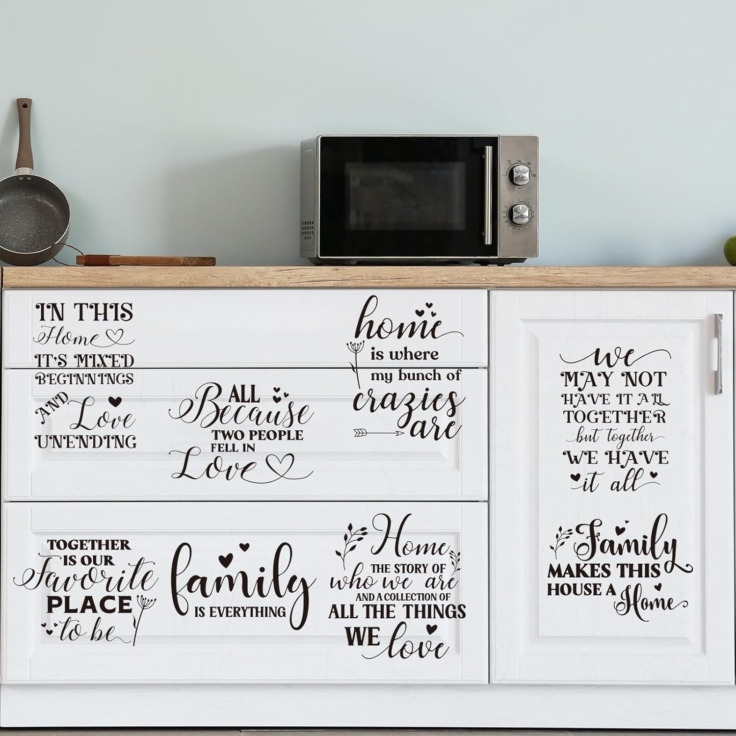 11 Sheets Vintage Word Rub on Transfer for Crafts Black Warm Letters ...