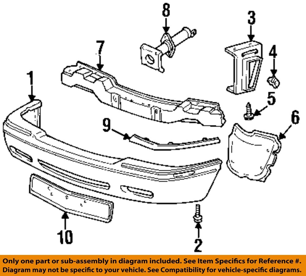 GM OEM 95-02 Eldorado Front Bumper Bumper Components-Rub Strip 3541499 ...