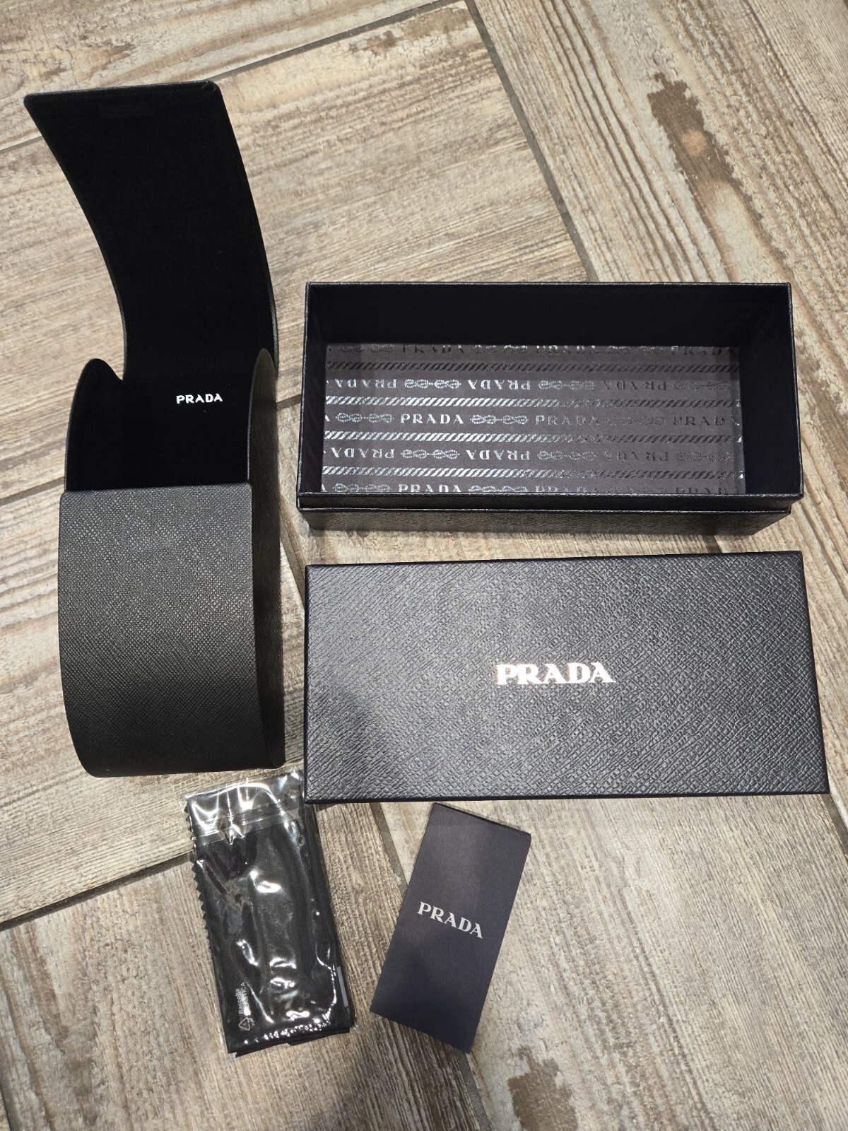 Prada Sunglasses Eyeglasses Hard Case w/Cleaning Cloth & Box | eBay