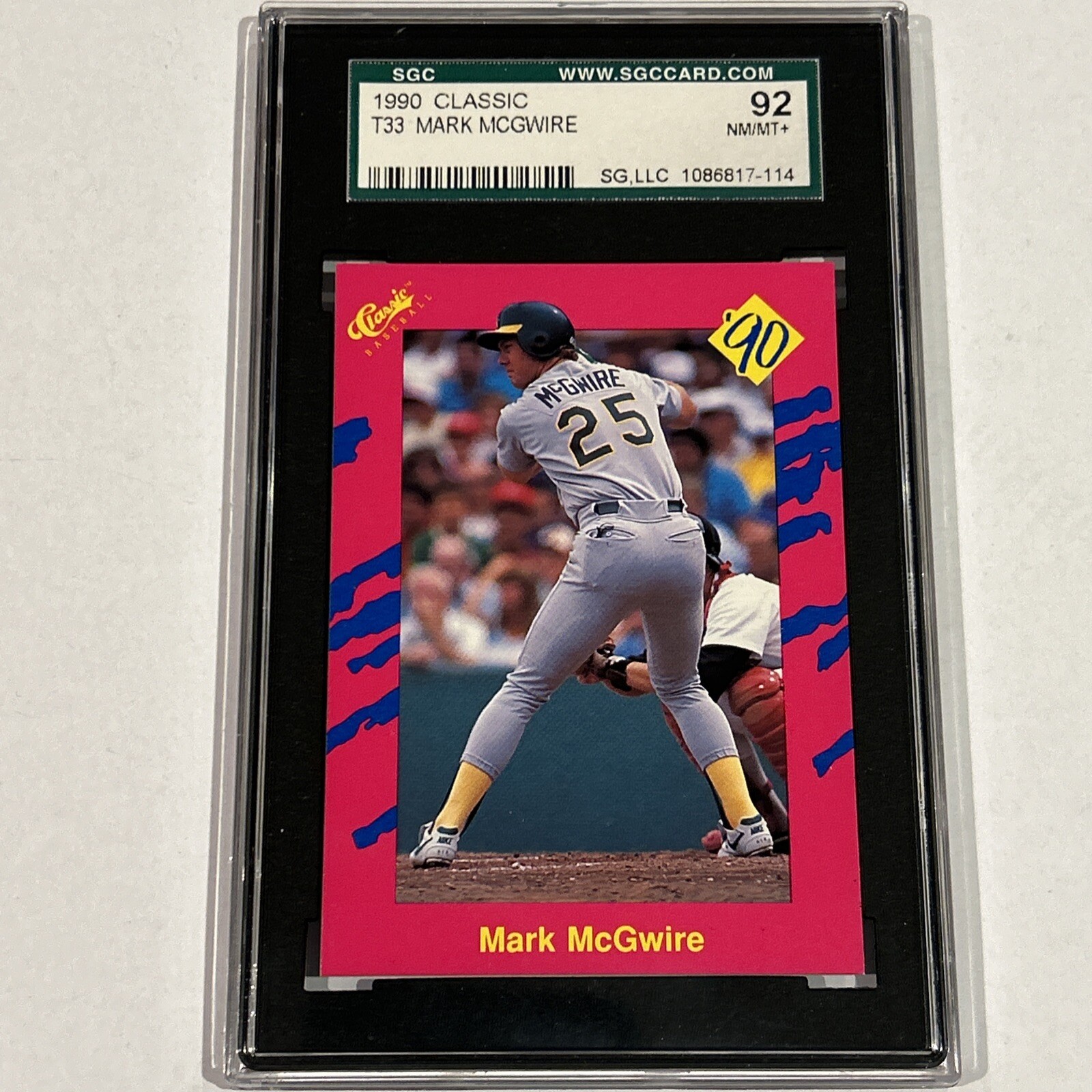 1990 Classic Baseball #T33 Mark McGwire Oakland Athletics MLB SGC 92 ...