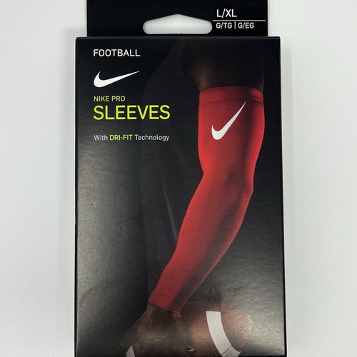 Nike Pro Dri Fit 3.0 Red Compression Football Arm Sleeves Set 2 Mens ...
