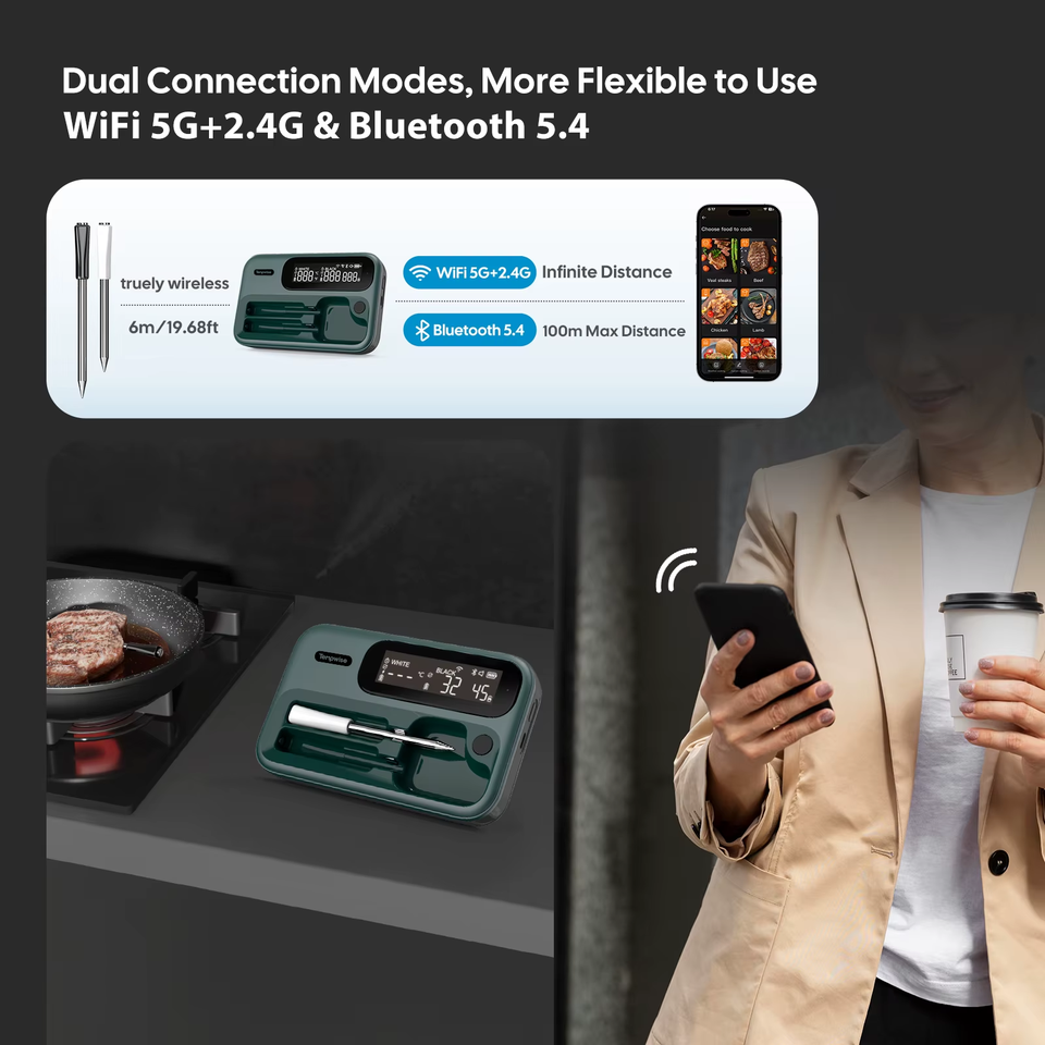 Smart Beef Meat Thermometer Wireless Bluetooth BBQ Thermometer with ...