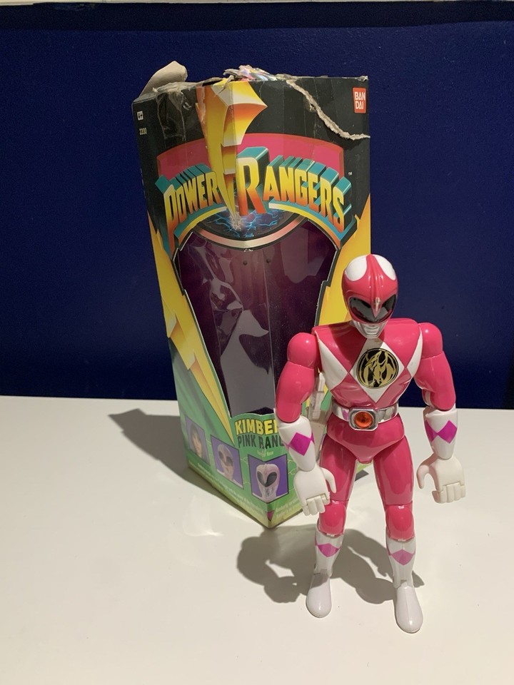 Retro rare Power Rangers pink Ranger Boxed Bandai Kimberly figure toy ...