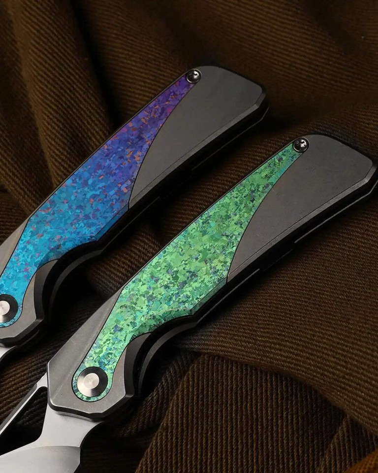 NEW Kizer Topsail Green Crystalized Ti + M390 Drop Point Ki3735A4 ...