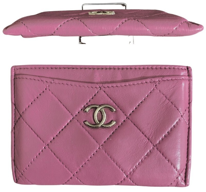 CHANEL Matrasse Pink Card Case | eBay