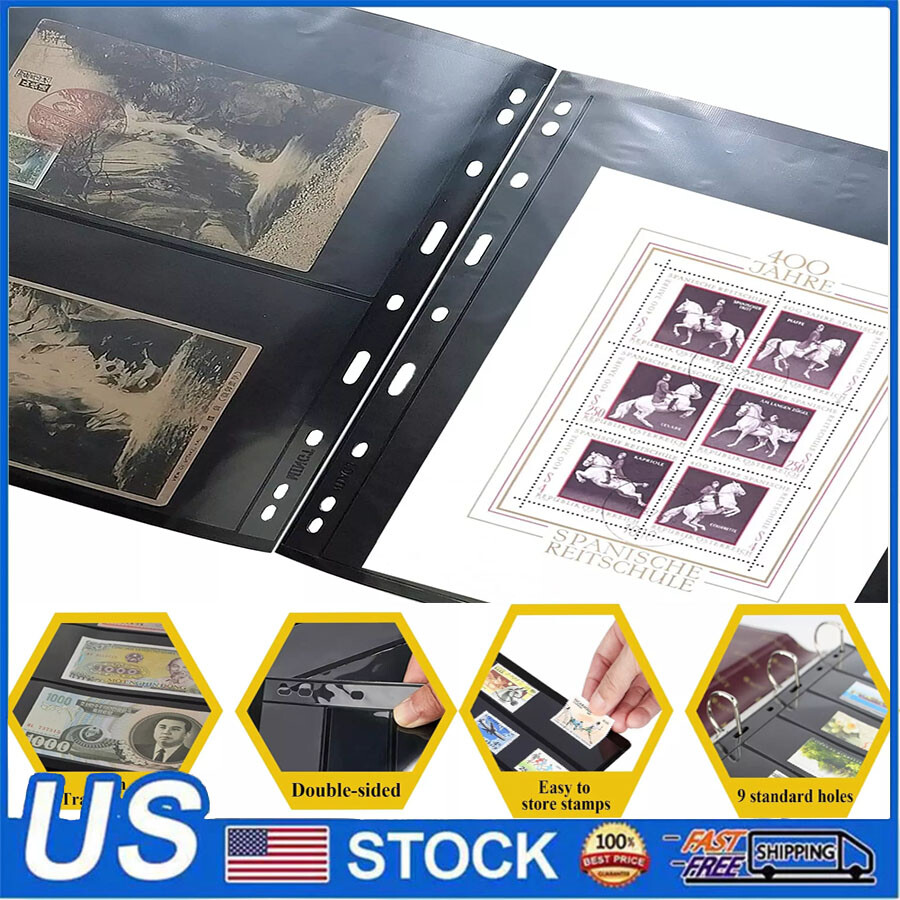 10 Sheets Stamp Pages for Album Stamp Binder, Stamp Collecting Supplies ...