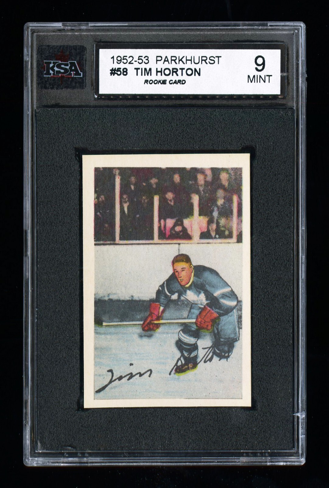 1952 PARKHURST #58 TIM HORTON ROOKIE CARD ~ KSA 9 MINT | eBay