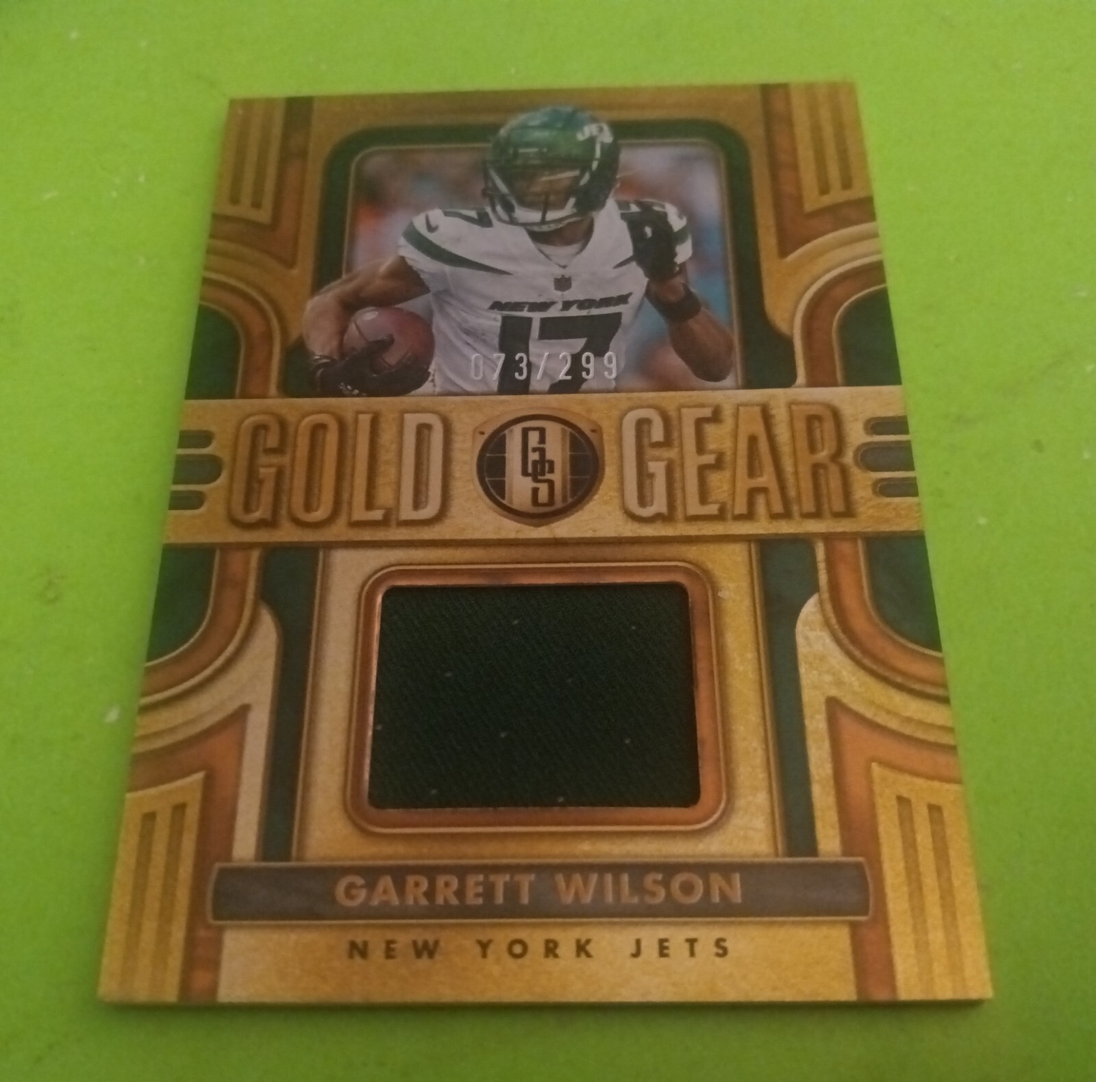 2023 Garrett Wilson Panini Gold Standard Gold Gear PATCH (73/299) New ...