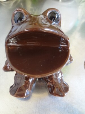 Vintage Ceramic Kitchen Frog Scrubby Dish Sponge Holder Wide Mouth Frog ...