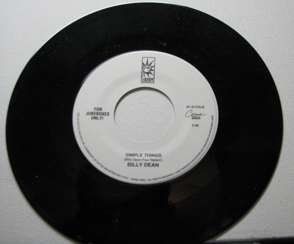 45 RPM Single---- BILLY DEAN: BILLY THE KID + SIMPLE THINGS | eBay UK