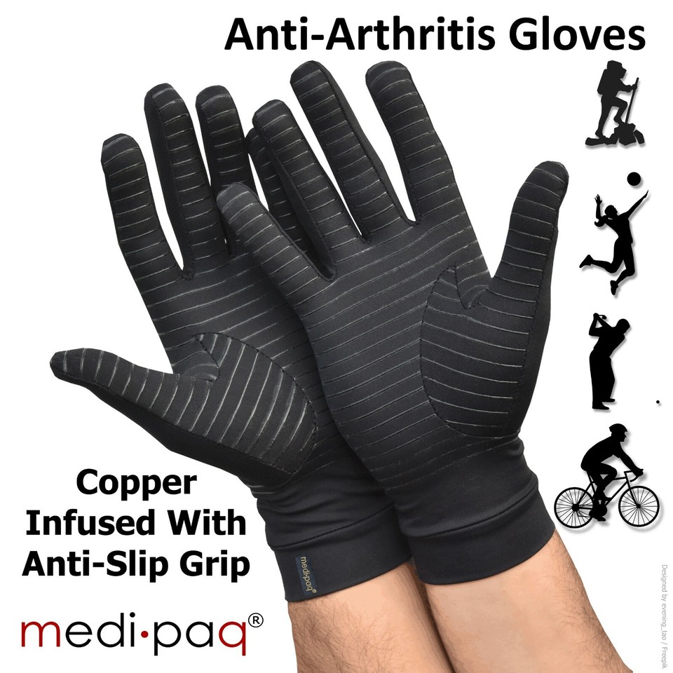 Anti Arthritis Gloves Compression Support Copper Therapy Finger Hand ...