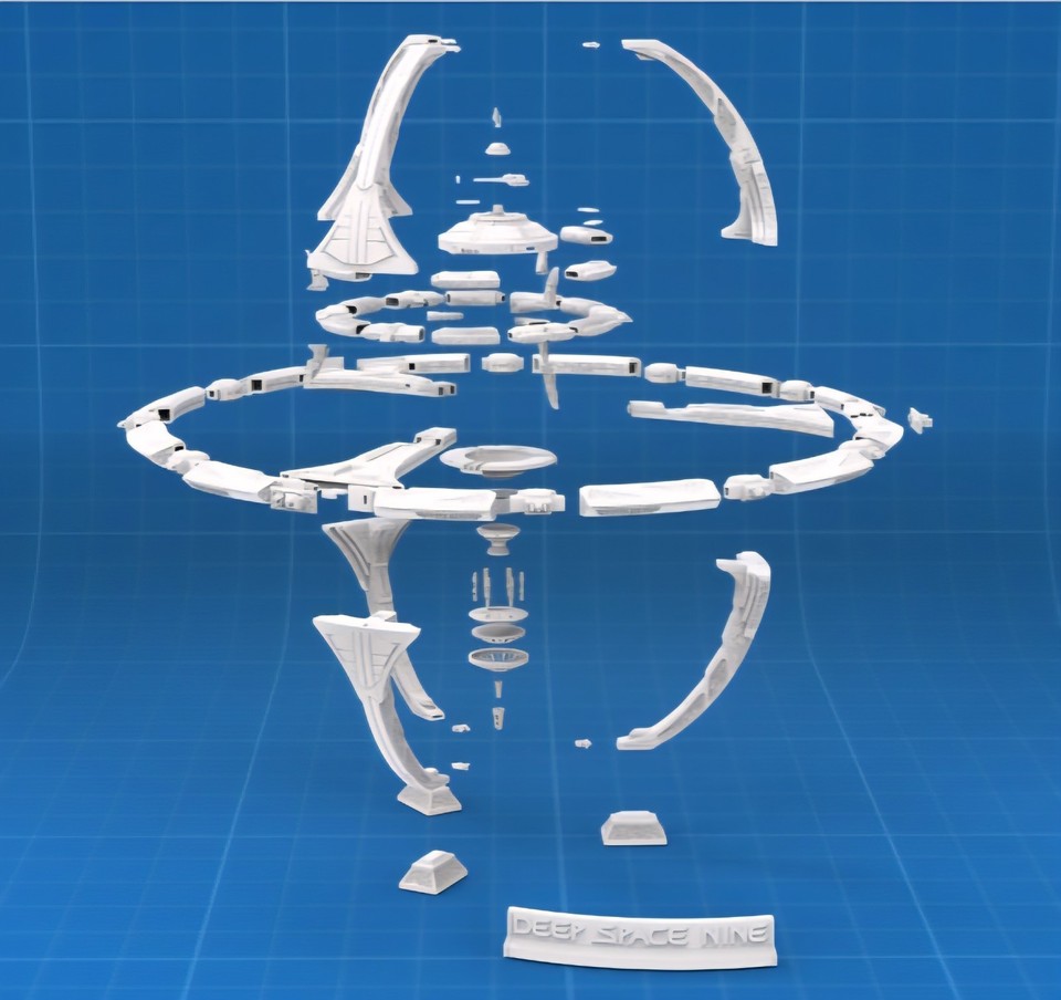 Star Trek DS9 Station Deep Space 9 1/2800 scale Huge Custom 3d Model ...