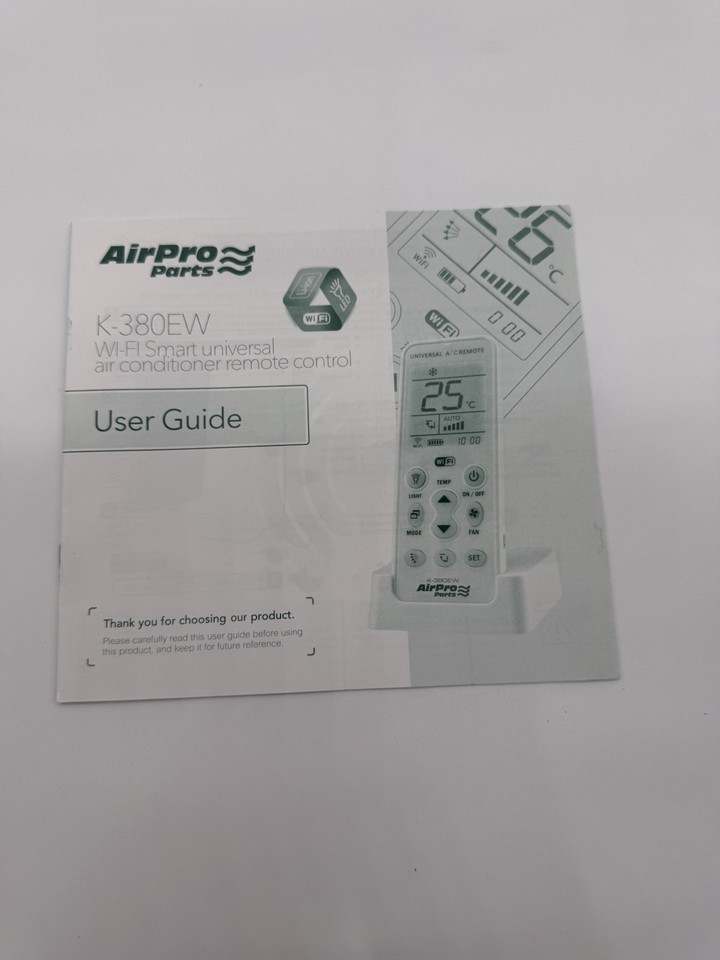 AirPro Universal Smart Mini Split WiFi Enabling Remote Control K-380EW ...