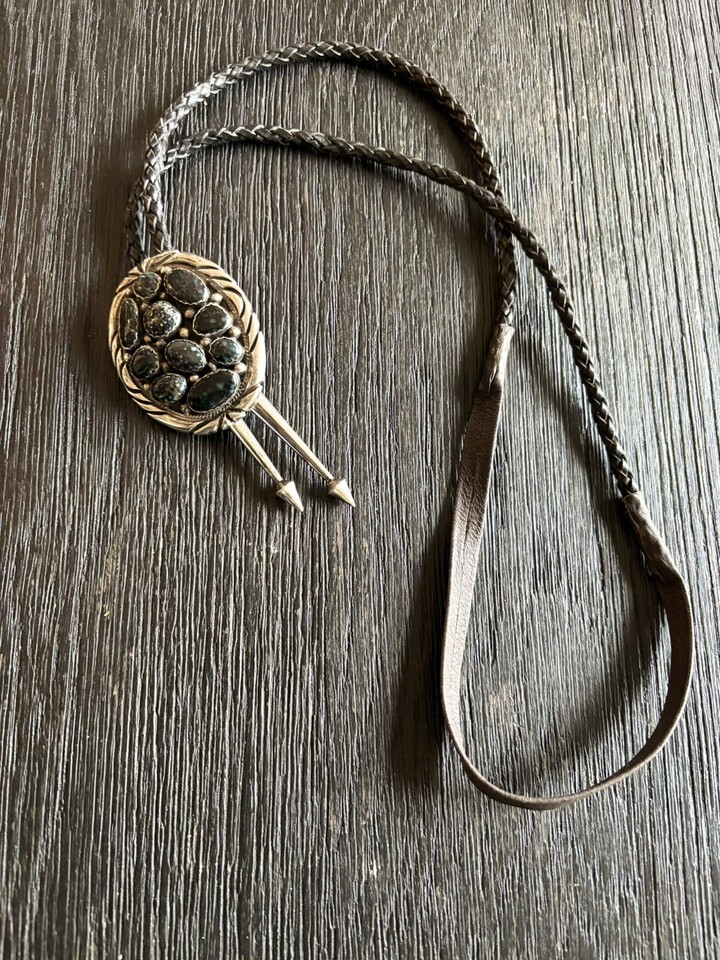 Old Pawn Navajo Sterling Silver Bolo Tie P Sanchez 925 Silver & 50 cts ...