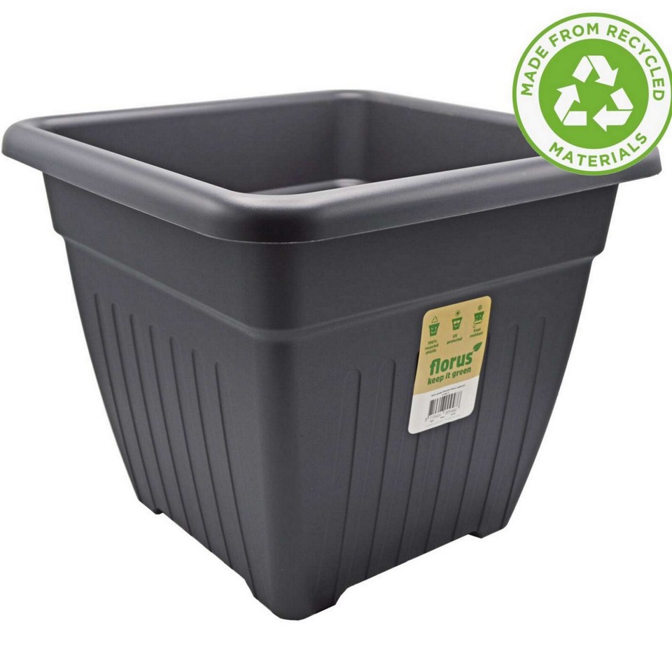Florus Large Square Plastic Planter Sienna Quadro Garden Flower Plant ...