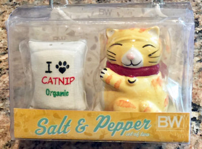 Cat Catnip Ceramic Salt & Pepper Shakers Set | eBay