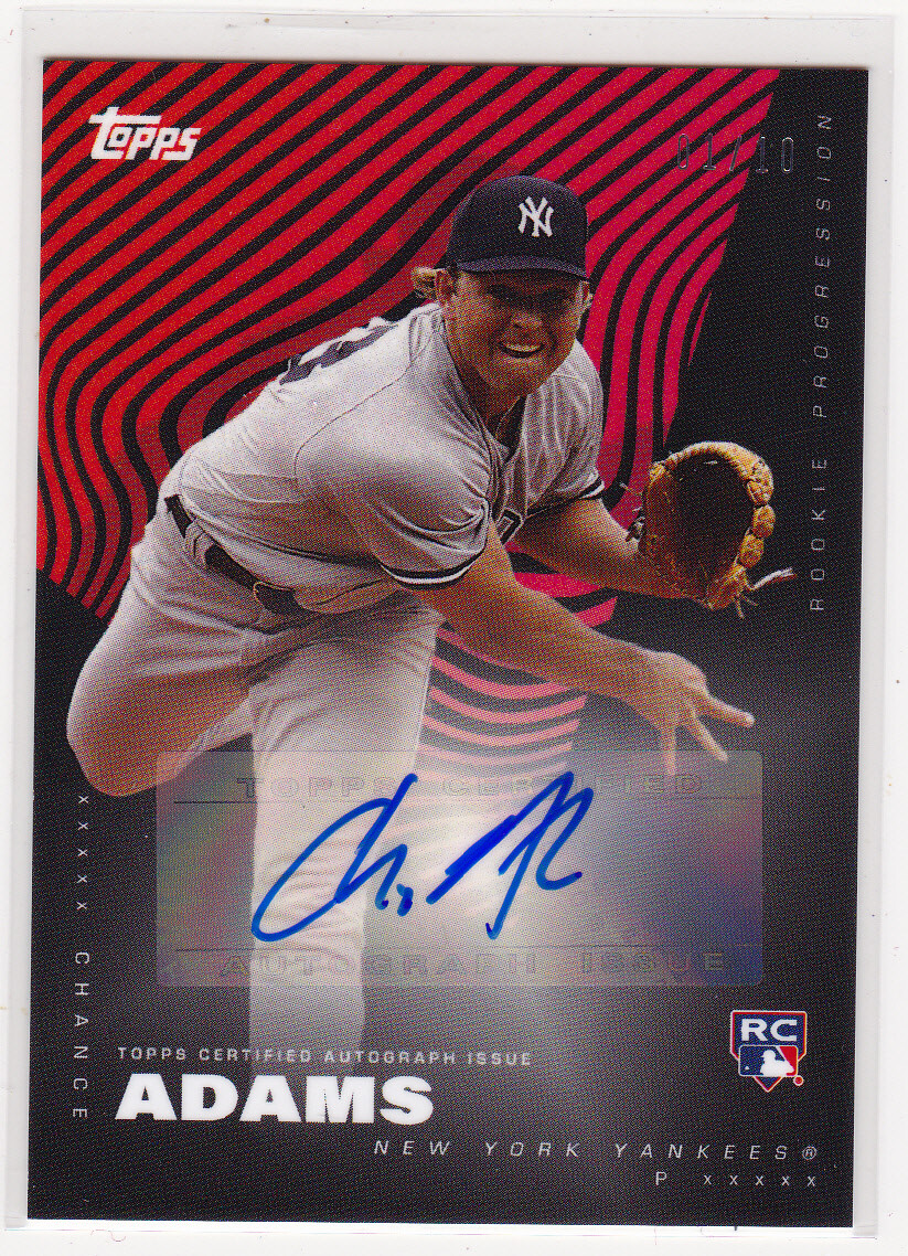 Chance Adams Yankees Autograph 2019 Topps On Demand Rookie Progression ...