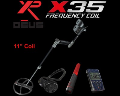 XP DEUS with 11" X35 Coil + Remote Control + WSA HEADPHONES + XP MI6 ...