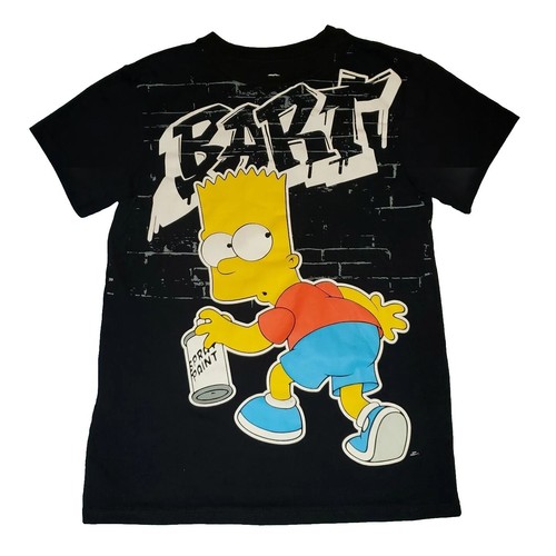 Size SMALL Bart Simpson Graffiti T-Shirt Spray Paint Caught Tagging ...