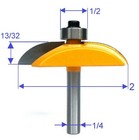 1 pc 1/4" Sh. 2" Dia. Cove Convex Raised Panel and Base Edge Router Bit ...