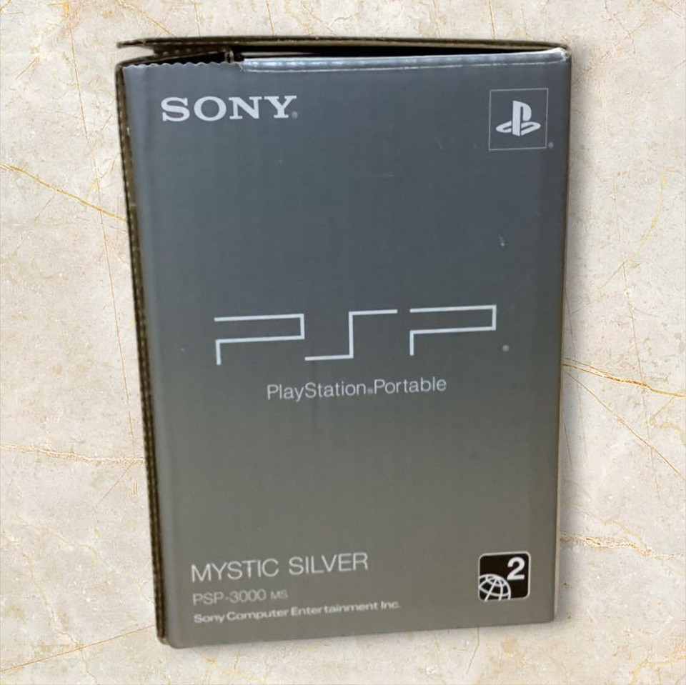 Sony PSP PlayStation Portable PSP-3000MS Mystic Silver Handheld Console ...