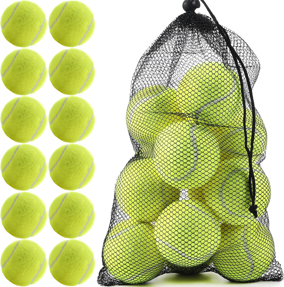 Bulk Tennis Balls for Beginner – 12 Pack High Elasticity Practice ...