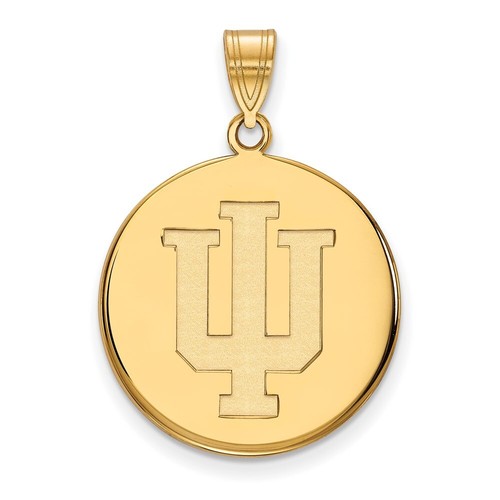 10k Yellow Gold LogoArt Indiana University I-U Large Disc Pendant ...