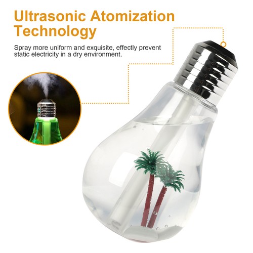 Bulb Humidifier Essential Oil Aromatherapy LED Ultrasonic Air Purifier ...