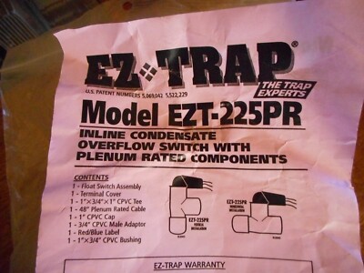 EZ TRAP EZT-225PR INLINE CONDENSATE OVERFLOW SWITCH | eBay
