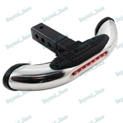 BRAND NEW 1PCS UNIVERSAL STEEL CHROME HITCH REAR TOW TRAILER LED BACK ...