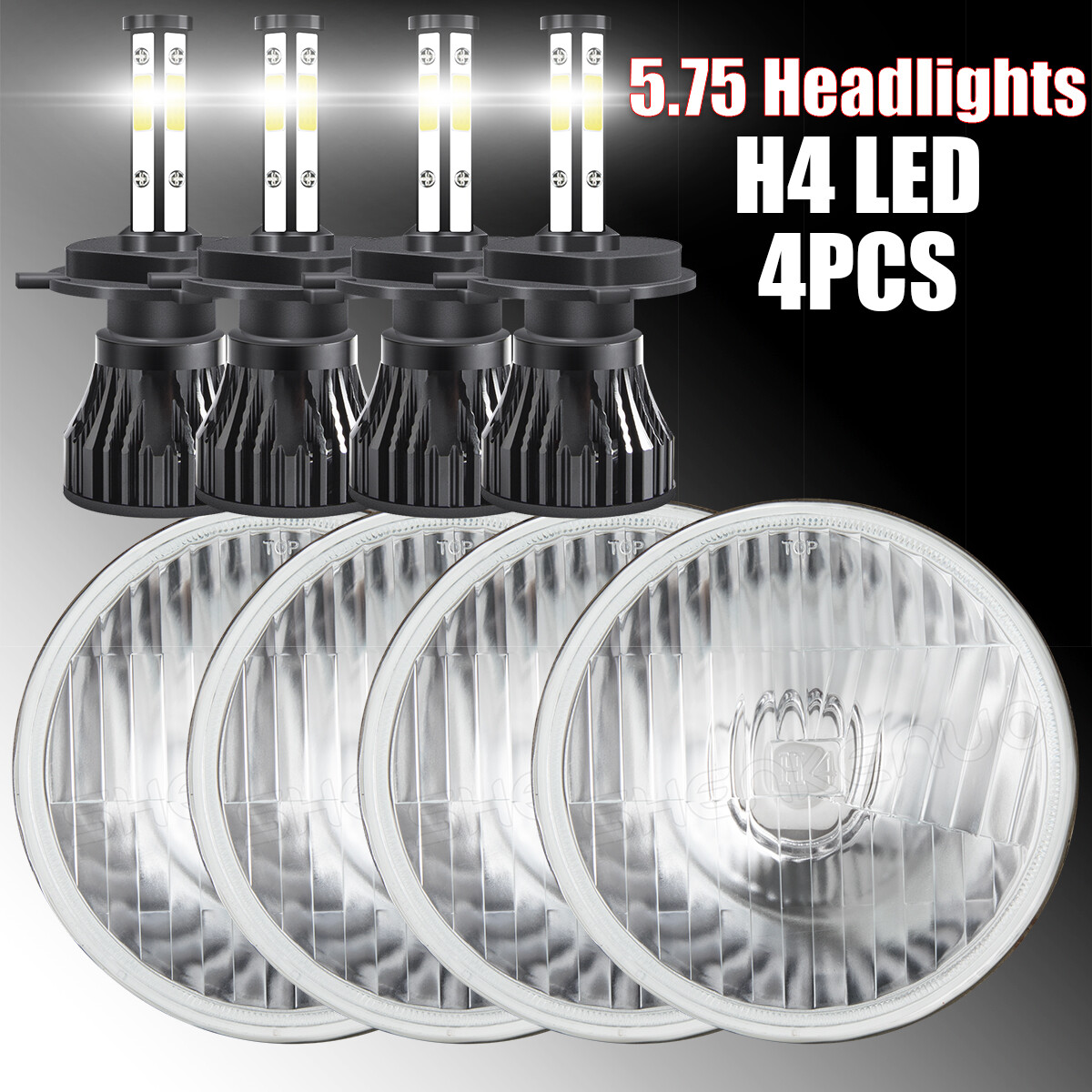 For Mercedes-Benz 380SL 450SL 560SL 4PCS 5.75" Round LED Headlights Hi ...
