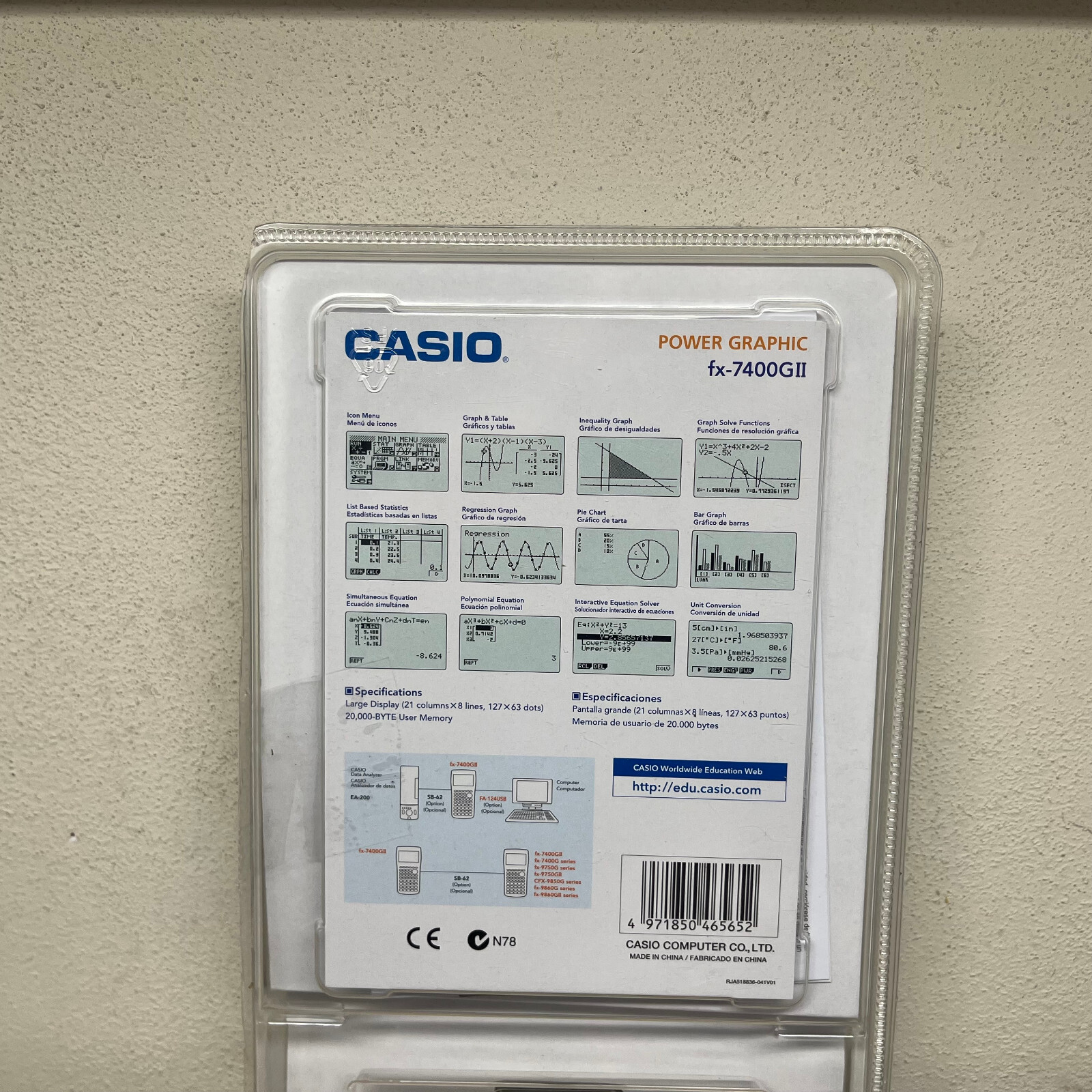 CASIO Power Graphic Scientific Calculator 20KB RAM FX-7400GII Teal ...