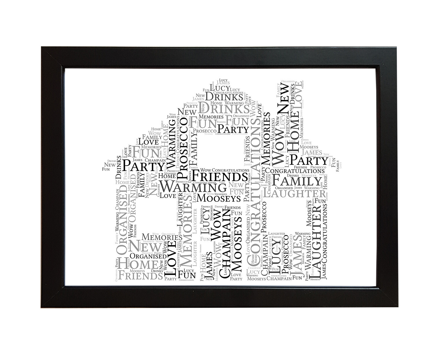 Personalised New Home Family House Word Art Gift House Warming Picture ...